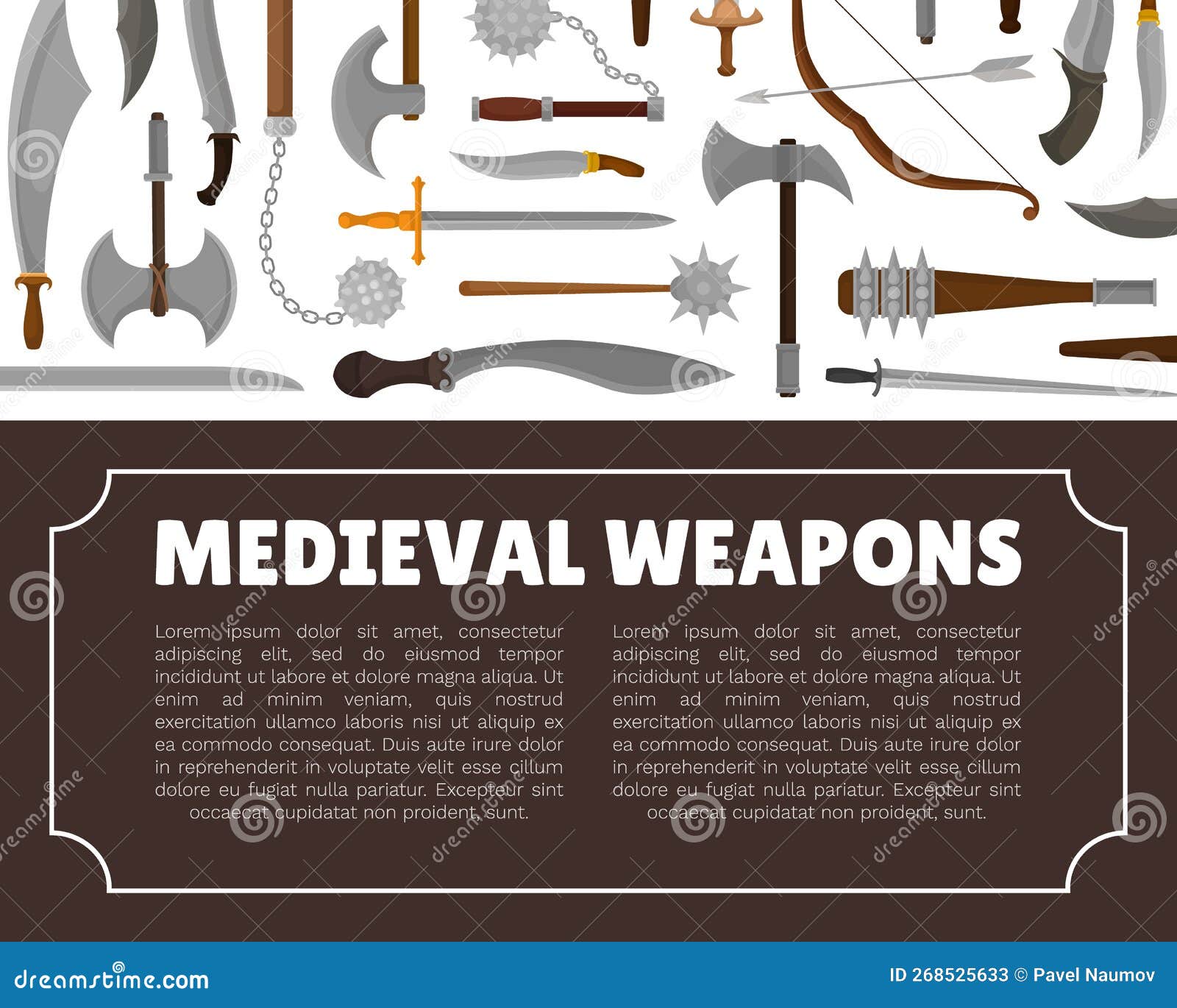 Old Medieval Weapon with Sharp Blade and Handle Vector Template Stock ...