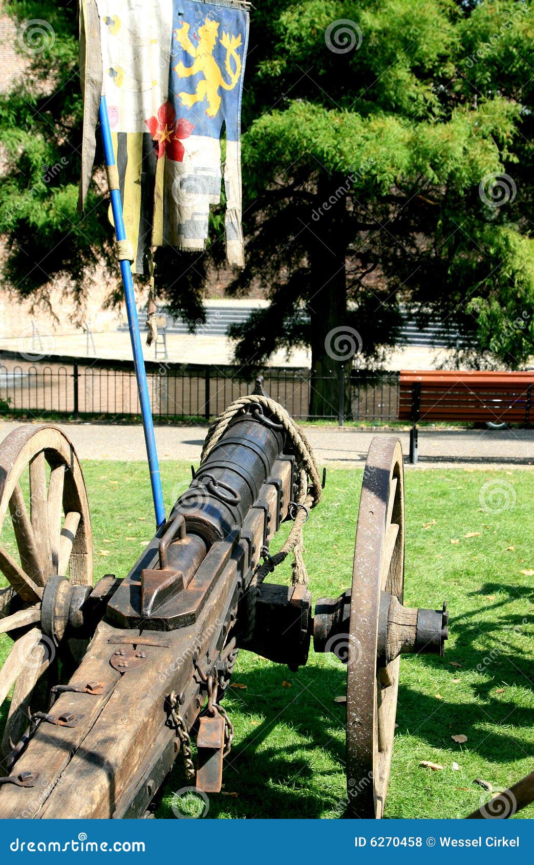 Old medieval wooden cannon stock photo. Image of bullet - 6270458