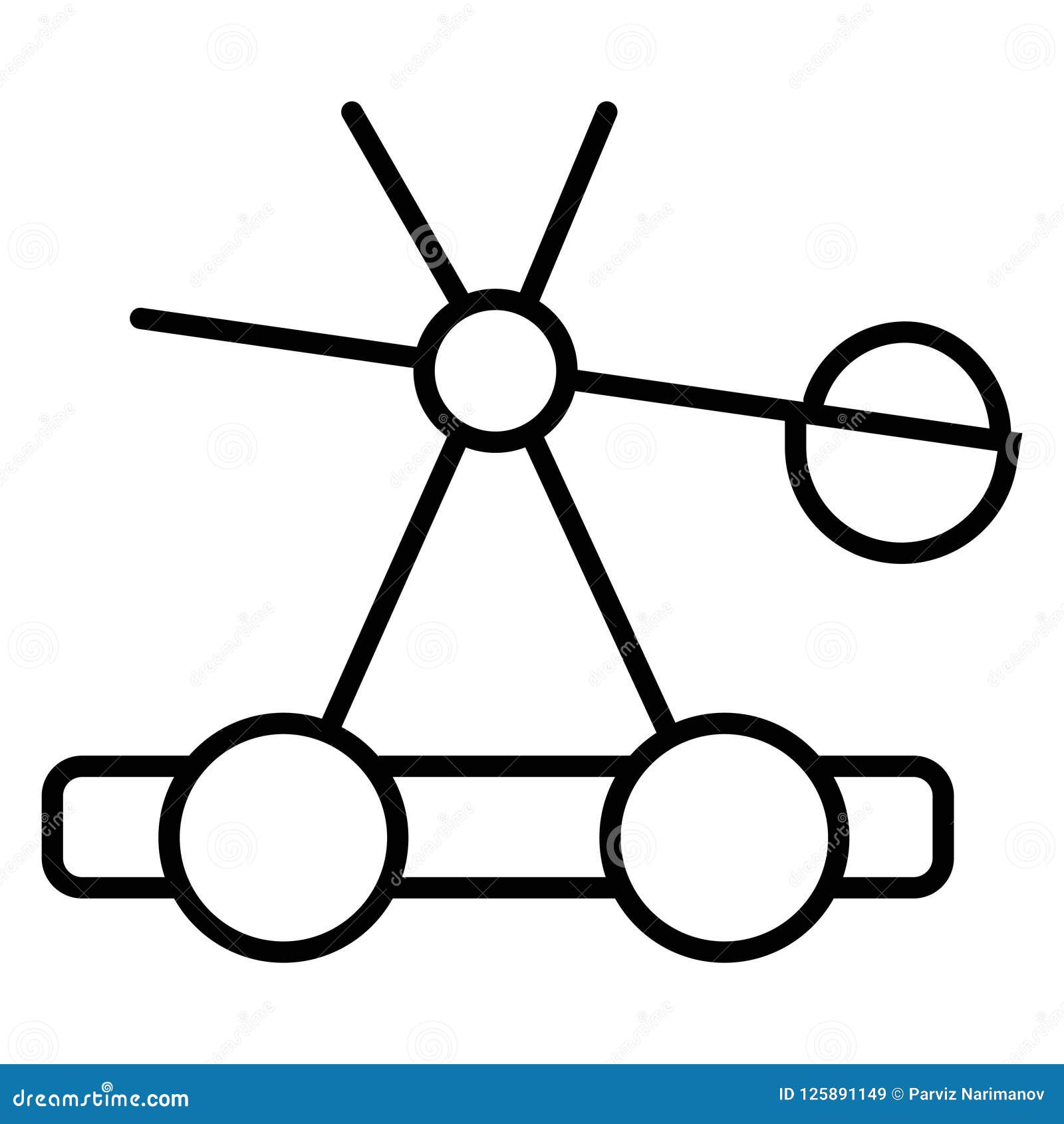 Catapult Icon Vector From Medieval Items Collection. Thin Line Catapult ...