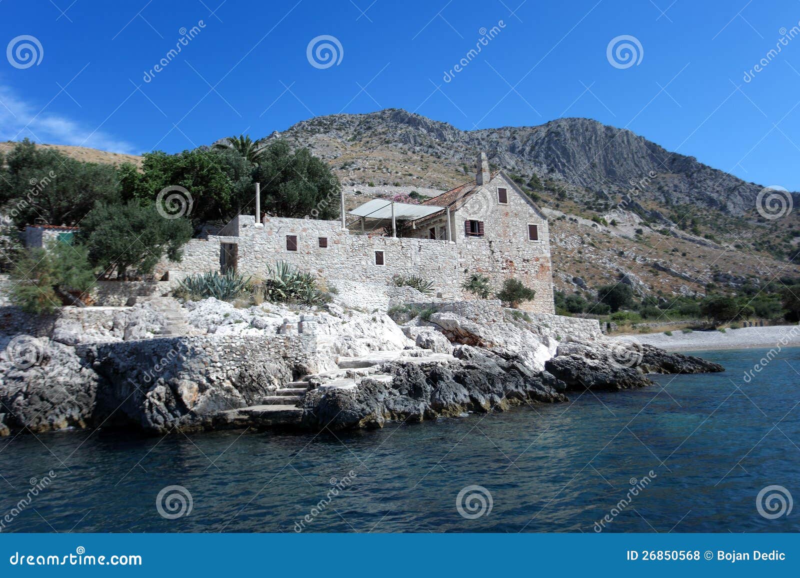 Old Mediterranean Stone House Stock Photo - Image of tourist, summer ...