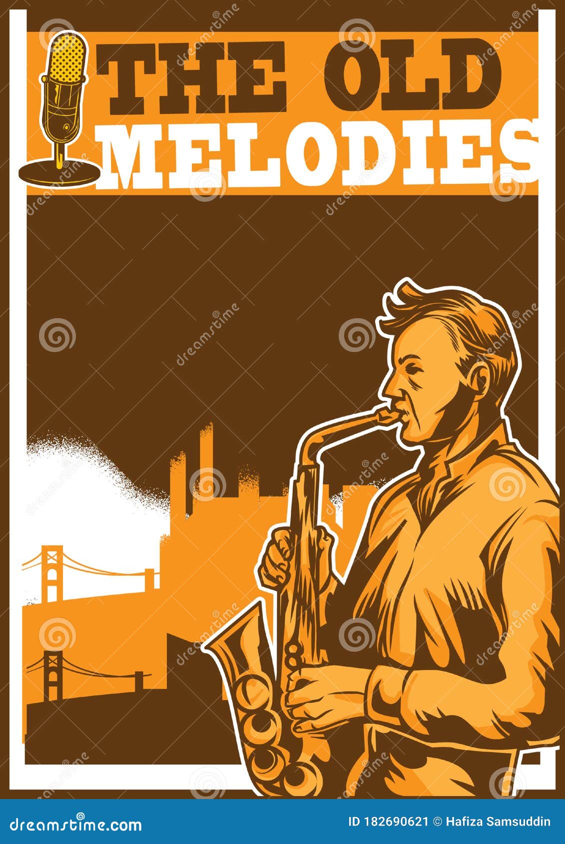 The Old Melodies Poster Design Vector Illustration | CartoonDealer.com ...