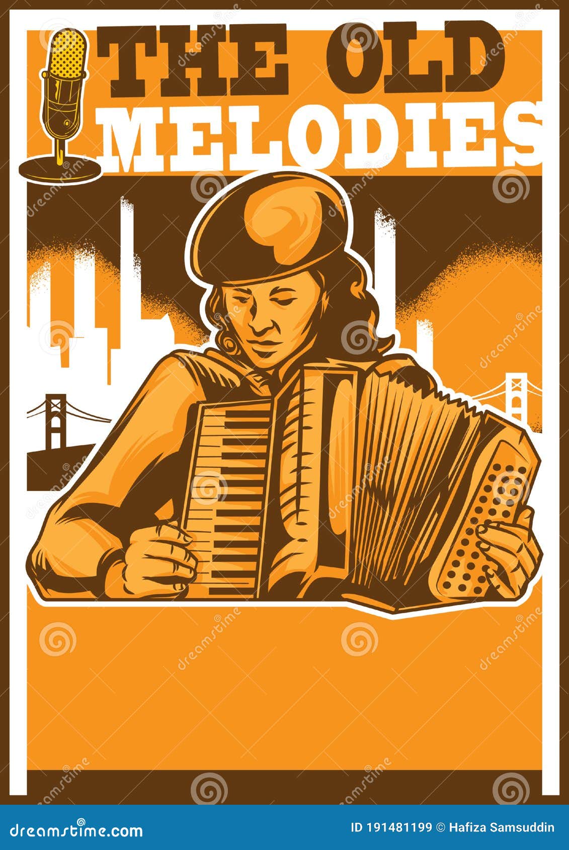 The Old Melodies Poster Design Vector Illustration | CartoonDealer.com ...