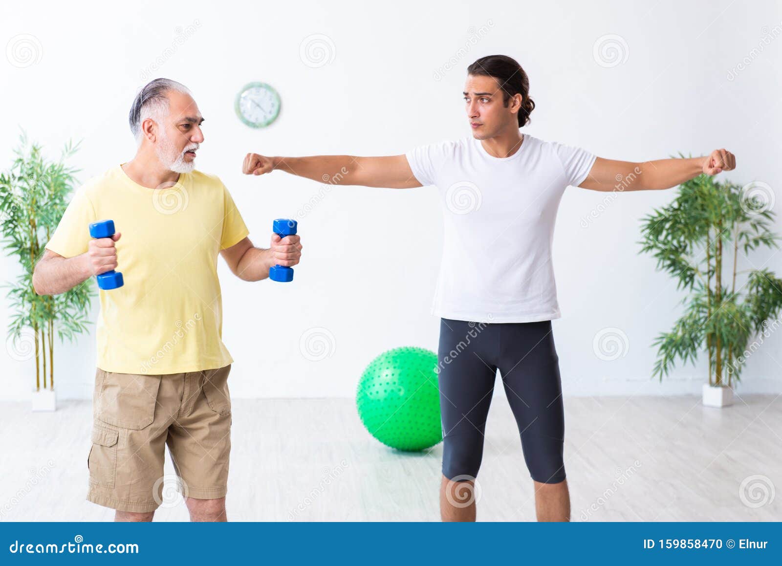 Old Man Doing Exercises Indoors Stock Photo - Image of home ...