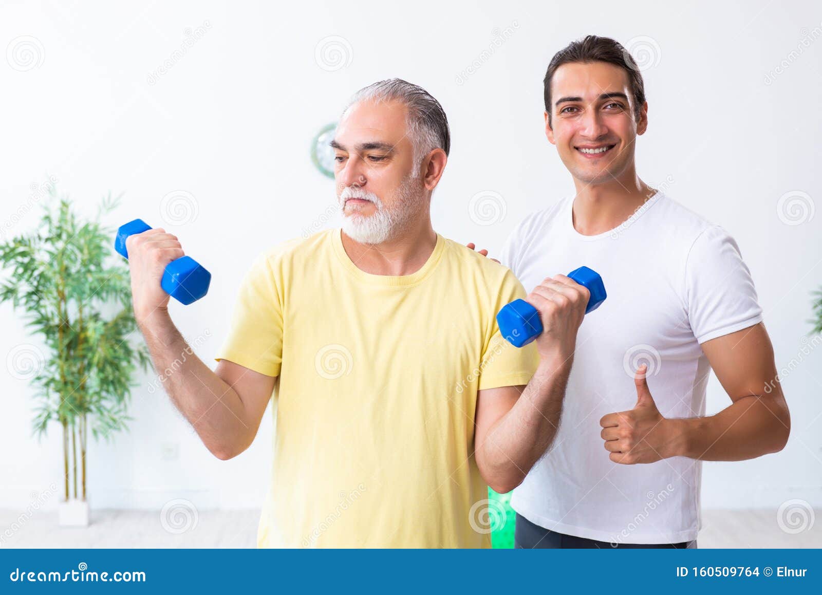 Old Man Doing Exercises Indoors Stock Photo - Image of instructor, body ...