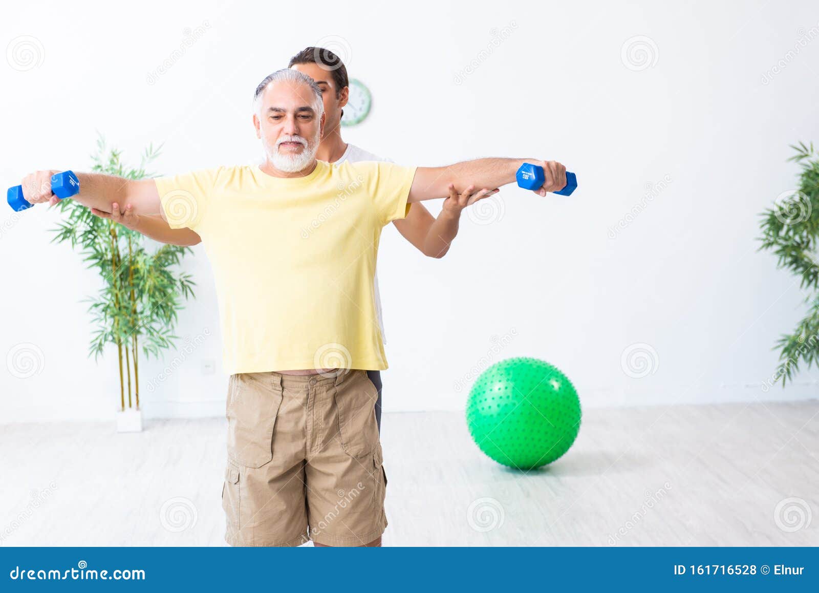 Old Man Doing Exercises Indoors Stock Photo - Image of health, club ...