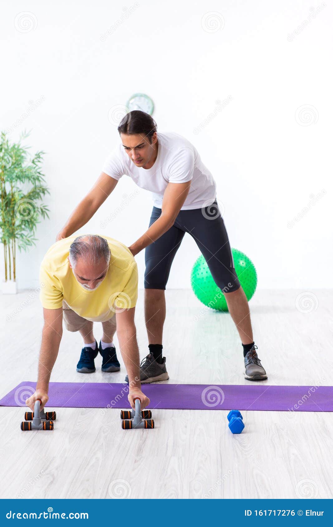 Old Man Doing Exercises Indoors Stock Photo - Image of fitness ...