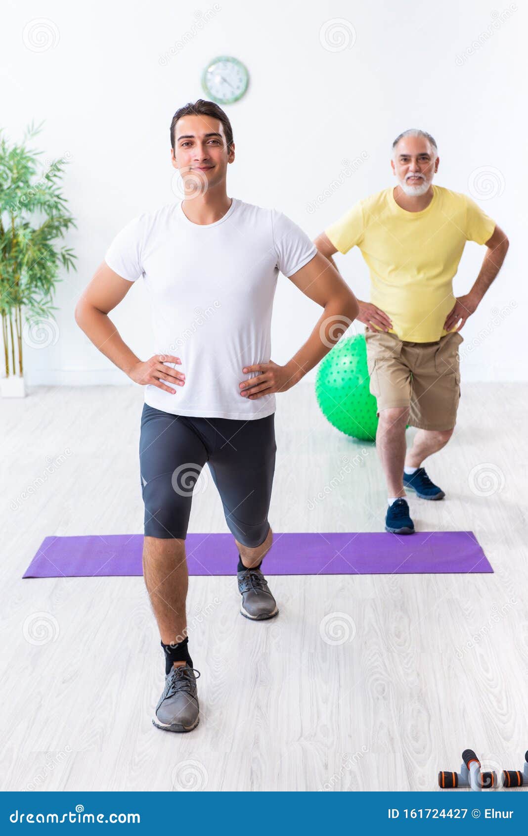 Old Man Doing Exercises Indoors Stock Image - Image of keeping, health ...