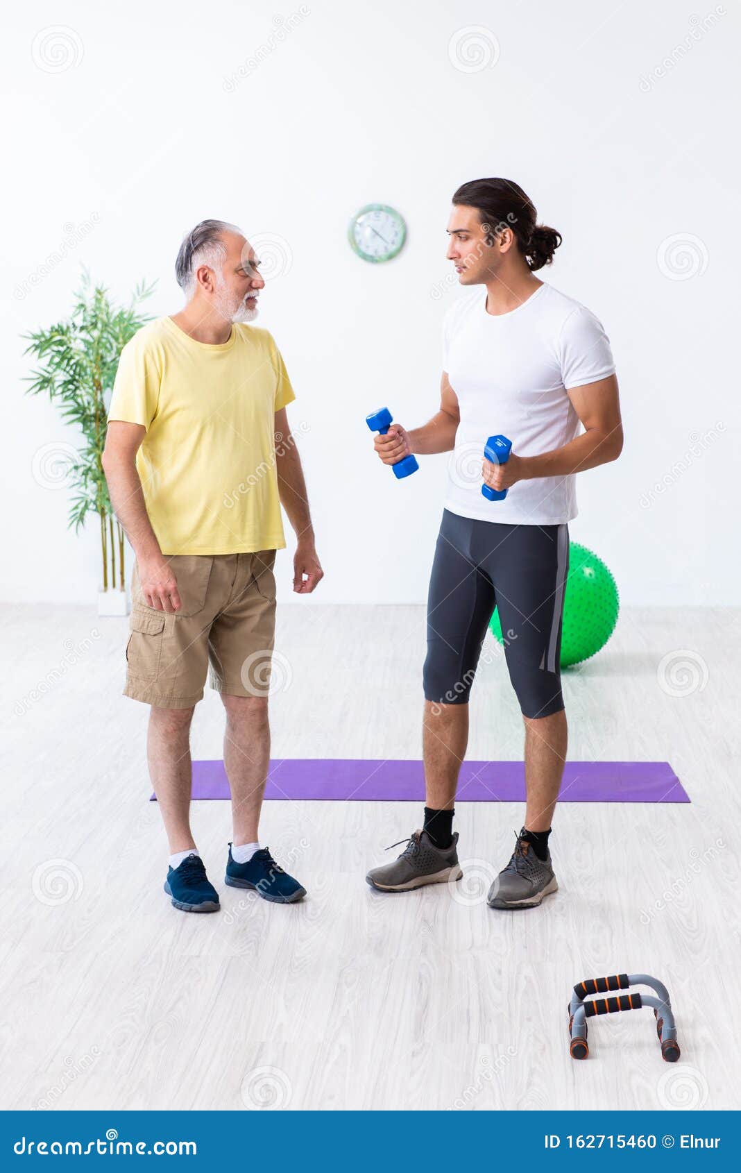 Old Man Doing Exercises Indoors Stock Photo - Image of exercises ...