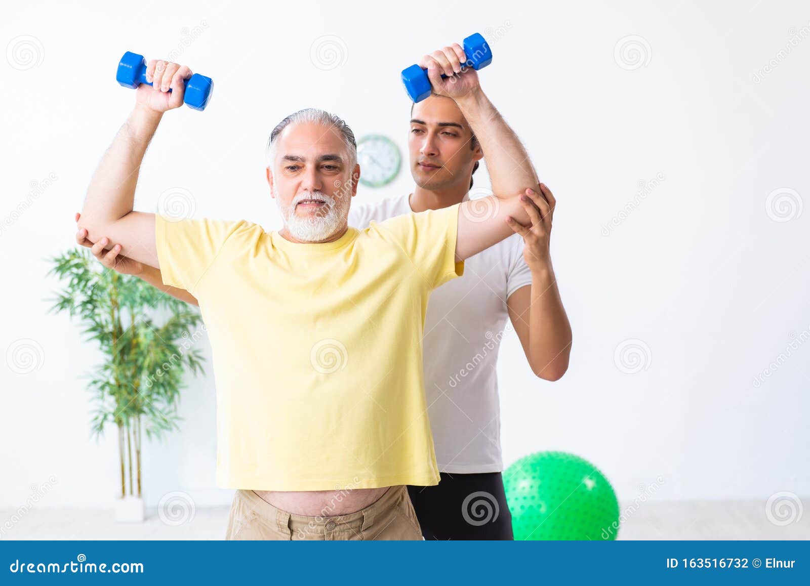 Old Man Doing Exercises Indoors Stock Photo - Image of lifting, keeping ...