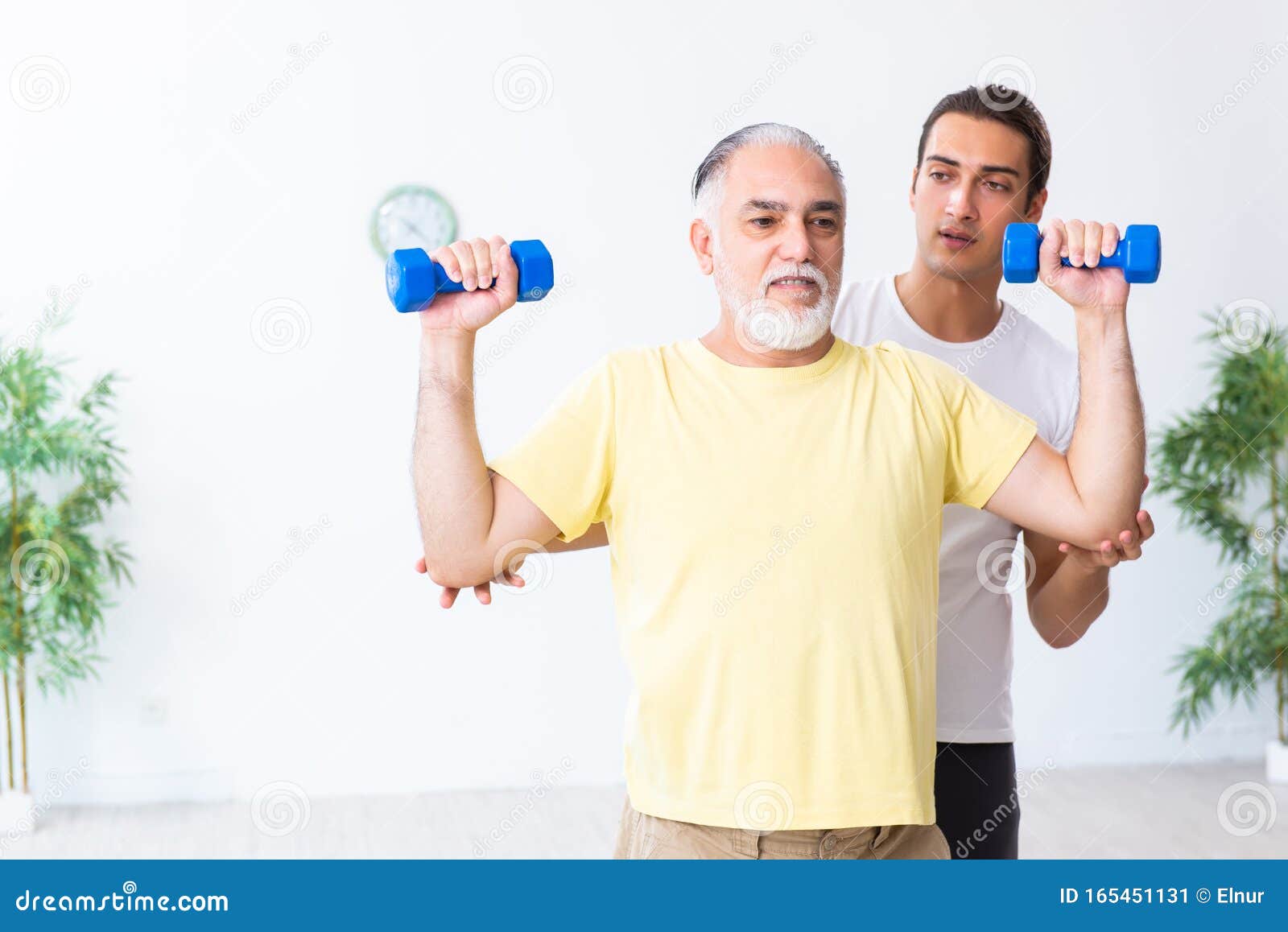 Old Man Doing Exercises Indoors Stock Image - Image of bodybuilder ...