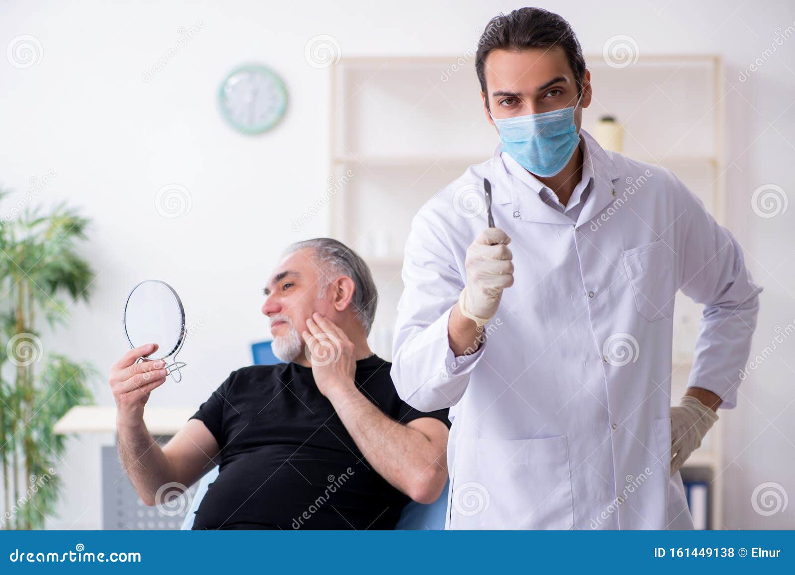 Old Man Visiting Young Doctor for Plastic Surgery Stock Photo - Image ...