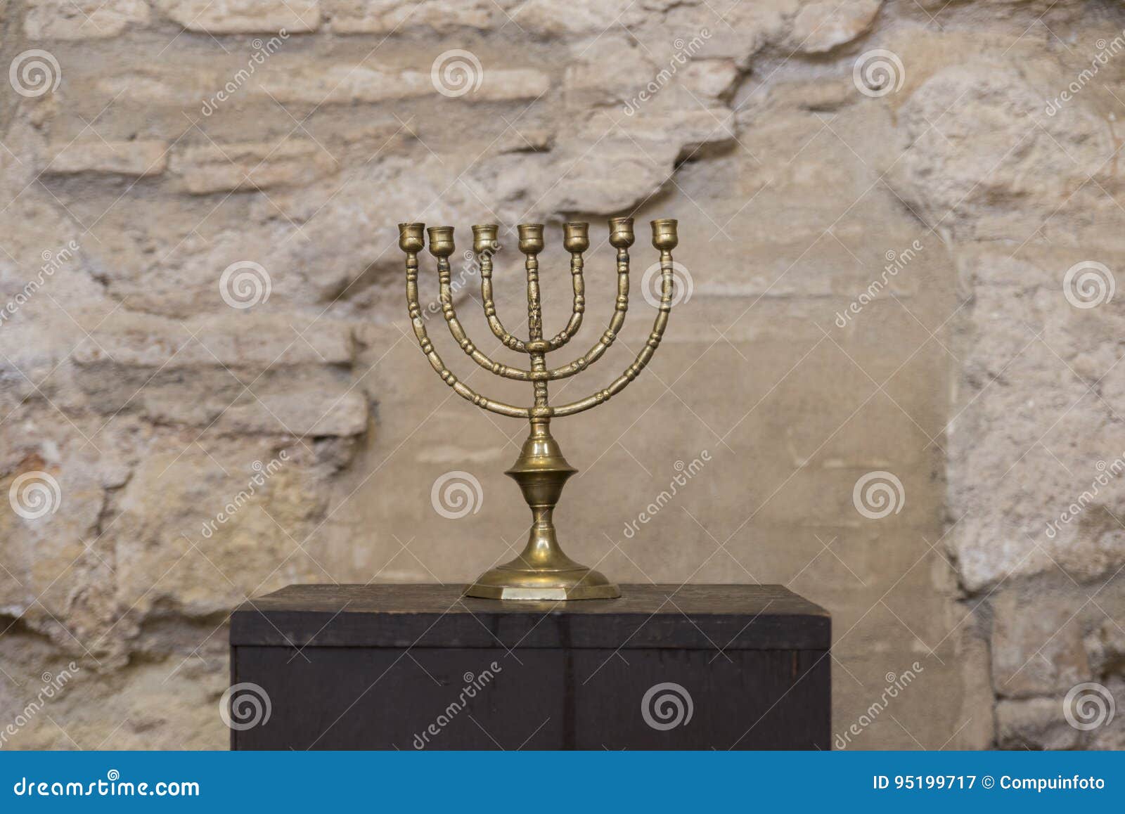 Old Menorah with Ancient Wall Stock Image - Image of hanukkah, stone ...