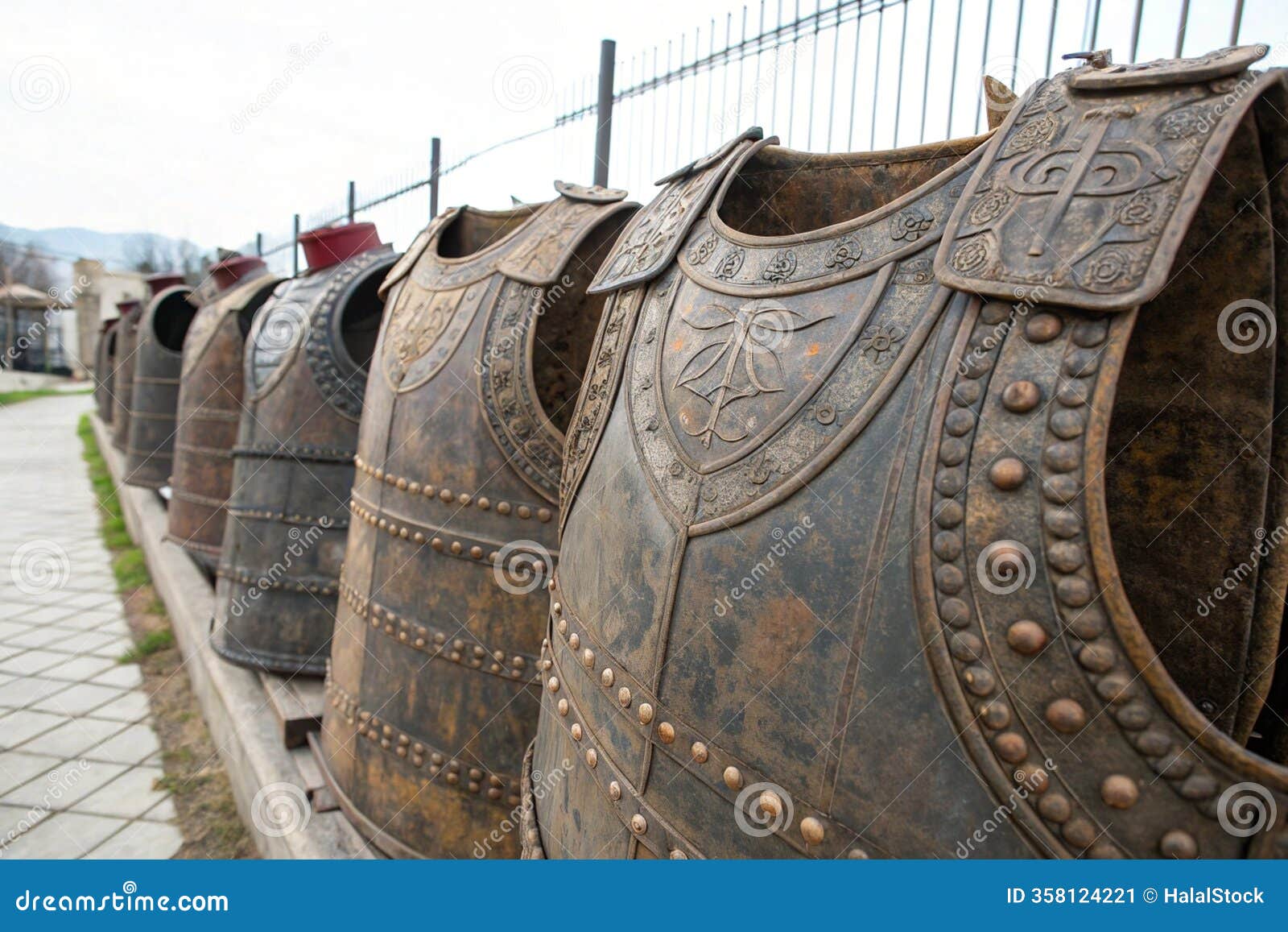 Old Metal Armor Plates Background Stock Illustration - Illustration of ...