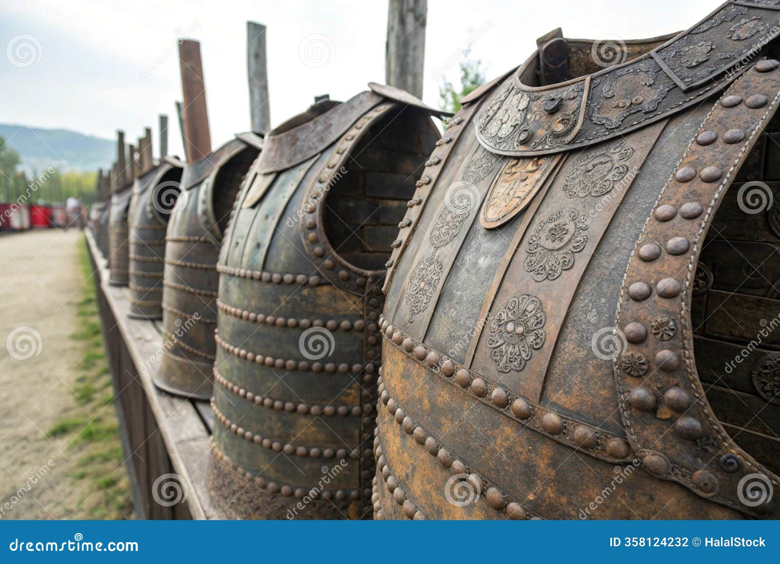 Armor Plates With Rivets As Seamless Metal Background 3d Illustration ...