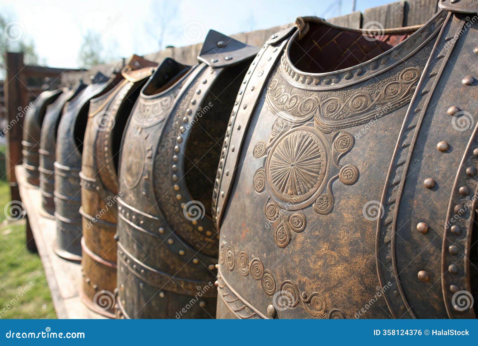 Old Metal Armor Plates Background Stock Illustration - Illustration of ...