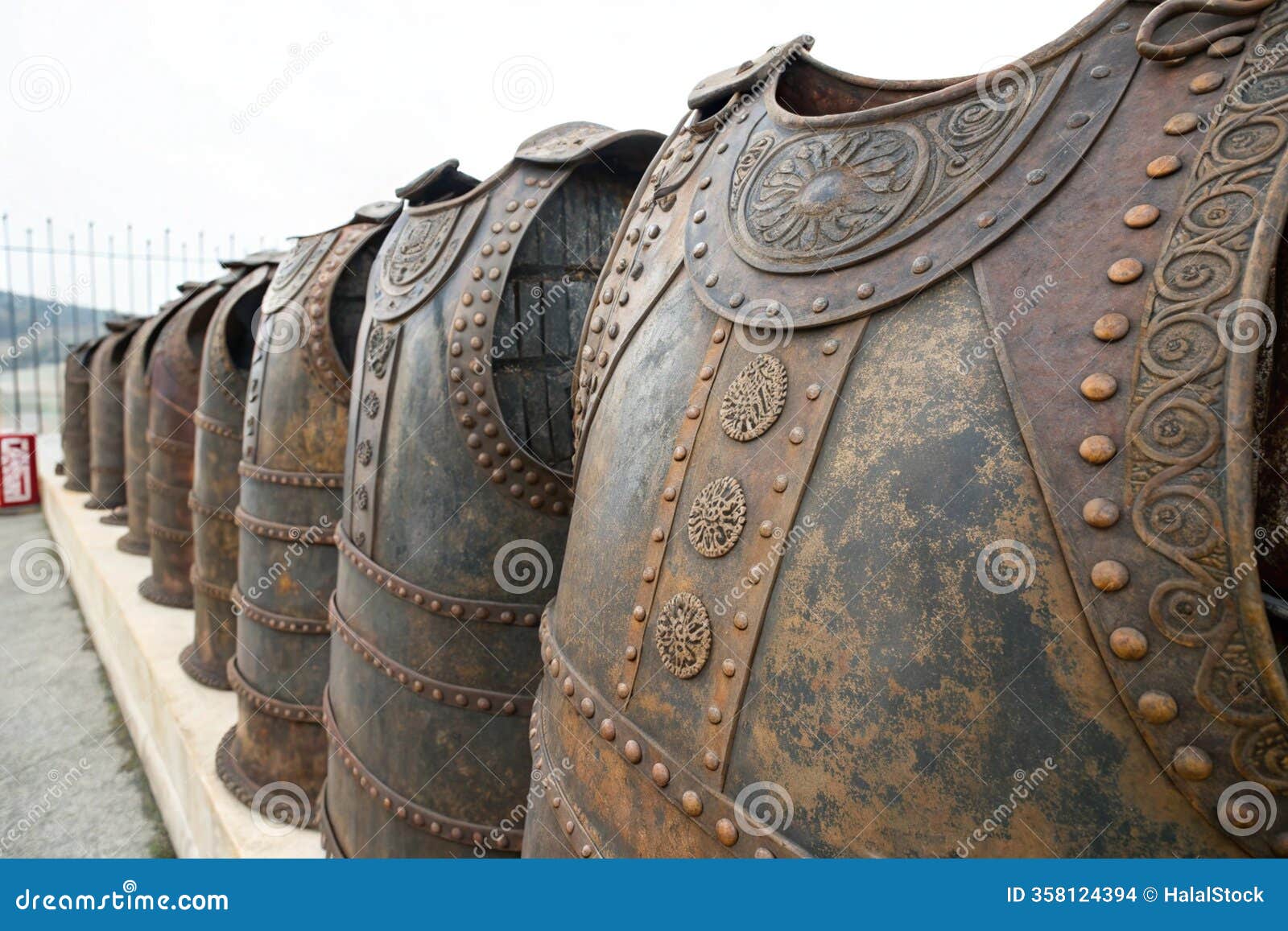 Old Metal Armor Plates Background Stock Illustration - Illustration of ...