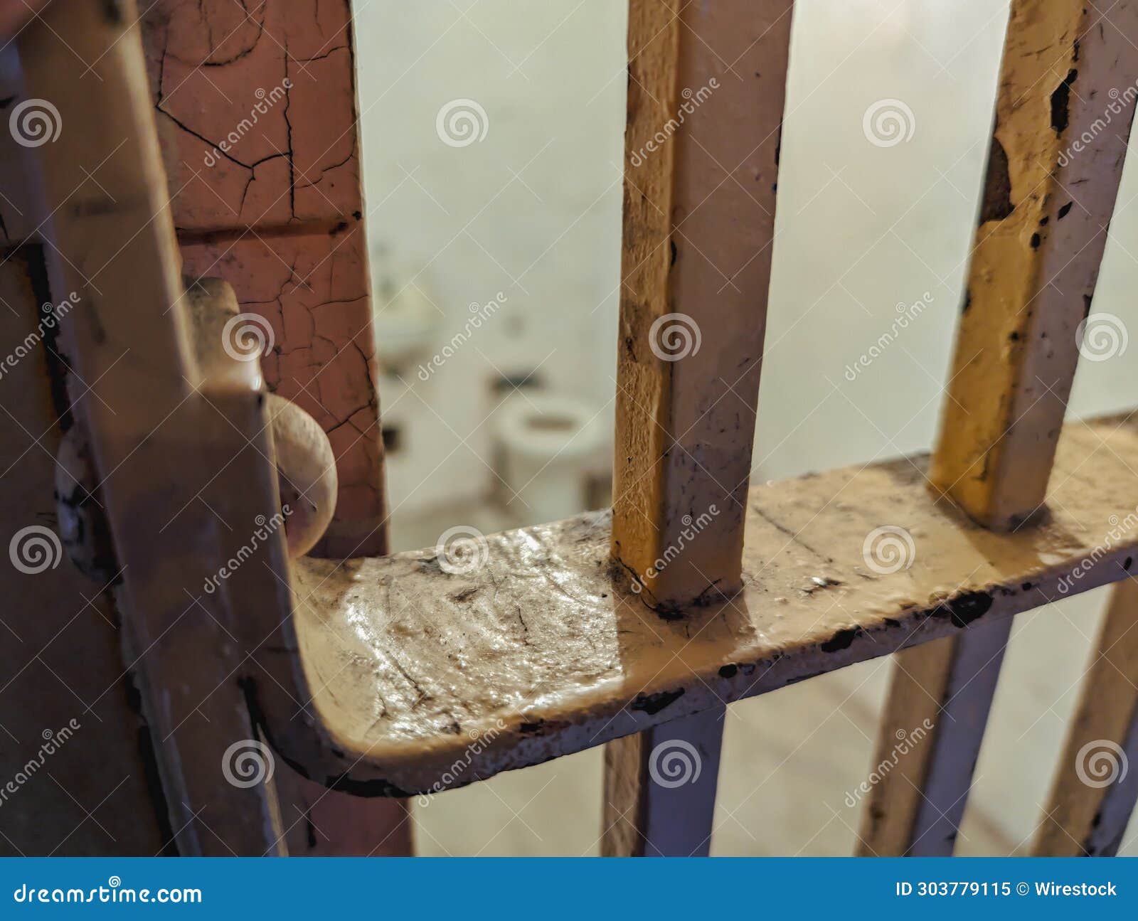 Old Metal Bars of a Door in a Prison Stock Image - Image of weathered ...
