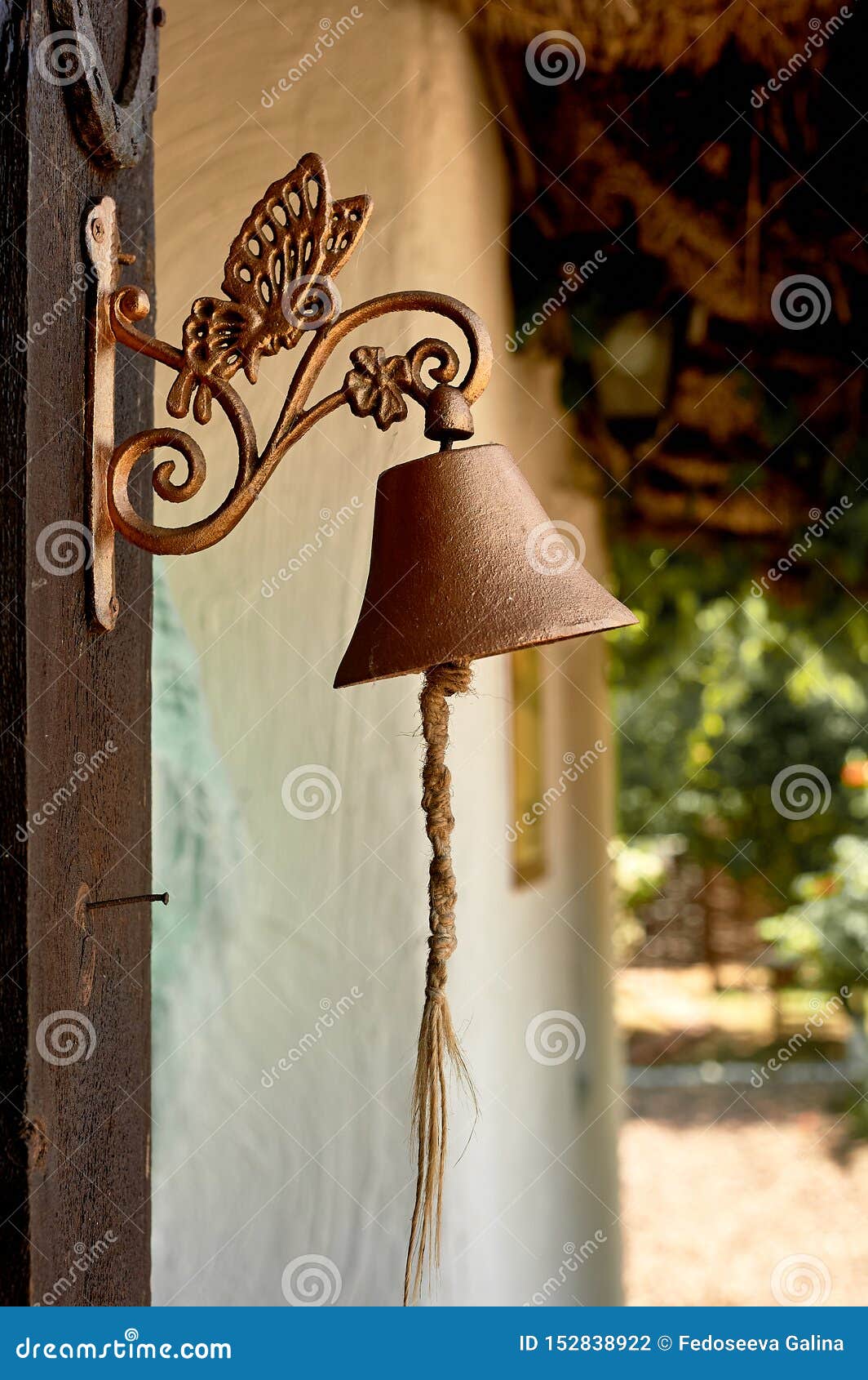 Old Metal Bell by the Door.Retro Stock Photo - Image of jingle, antique ...