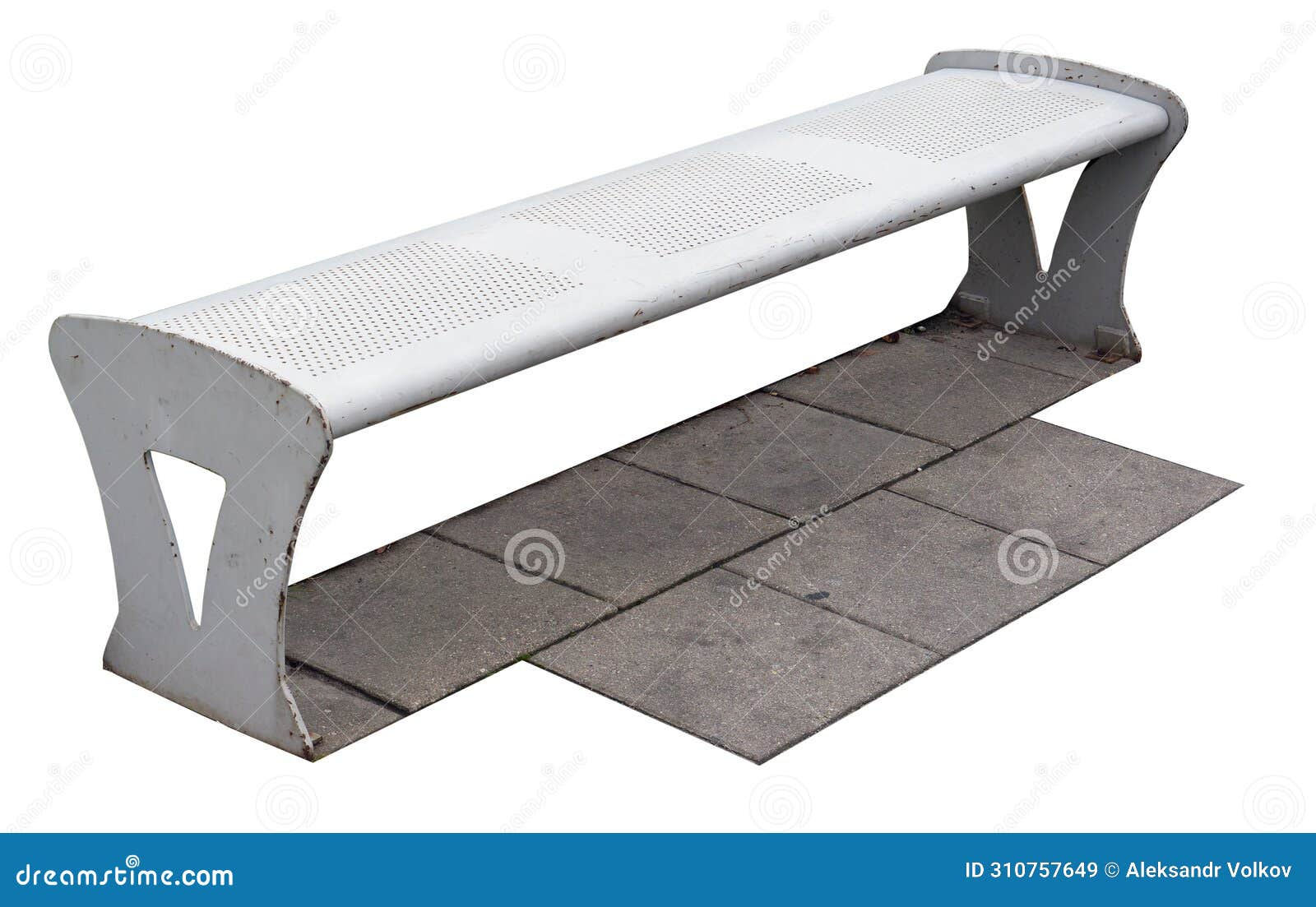 Old Metal Bench with Many Holes Isolated Stock Image - Image of metal ...