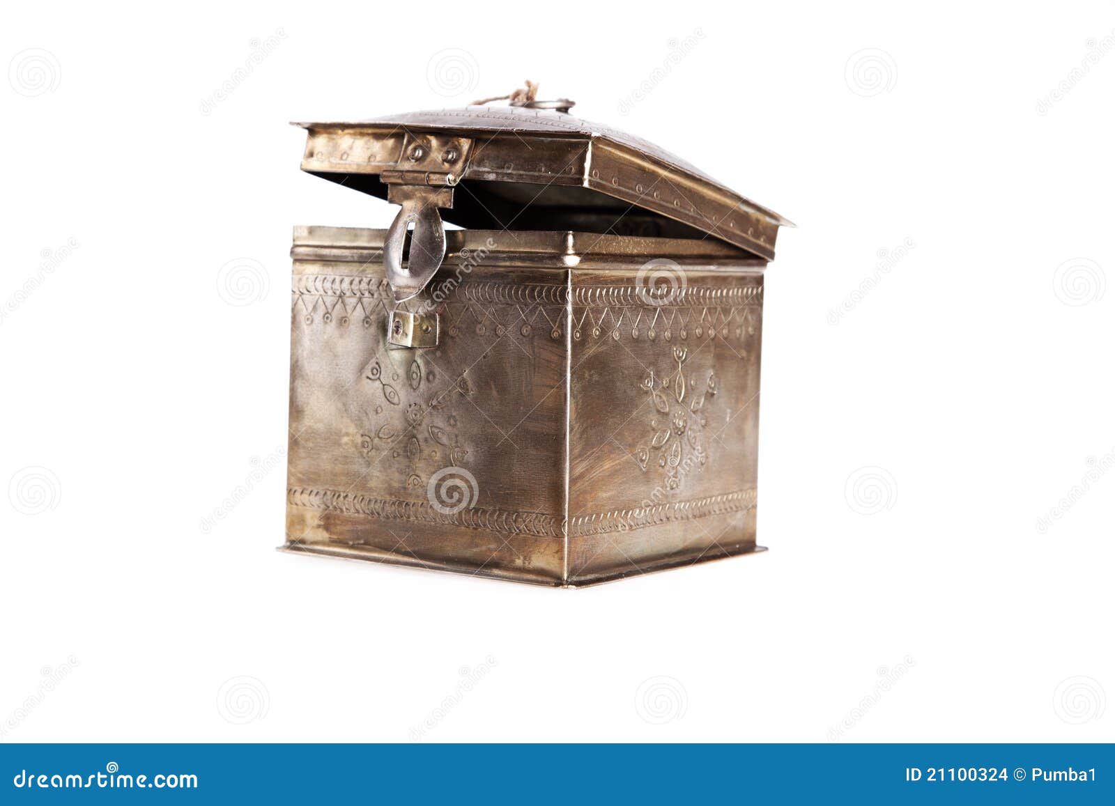 Old metal box on white stock photo. Image of costly, fashioned - 21100324