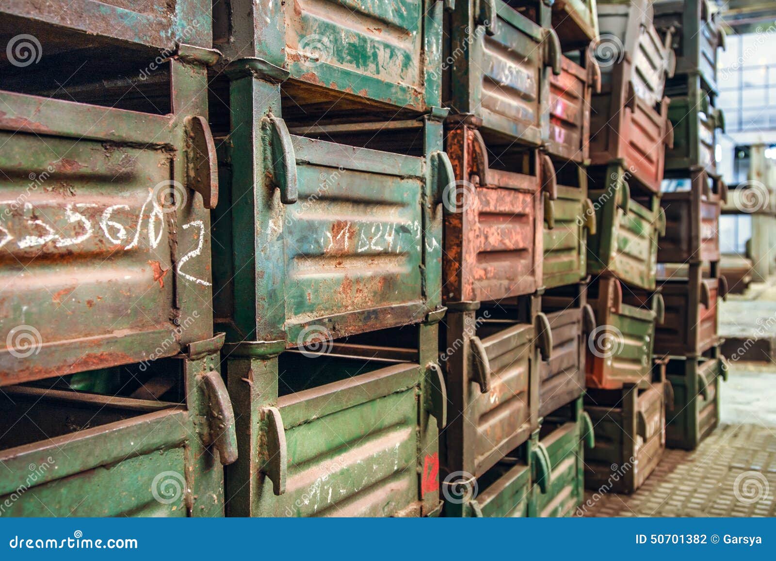 Old metal boxes stock photo. Image of scene, shelving - 50701382