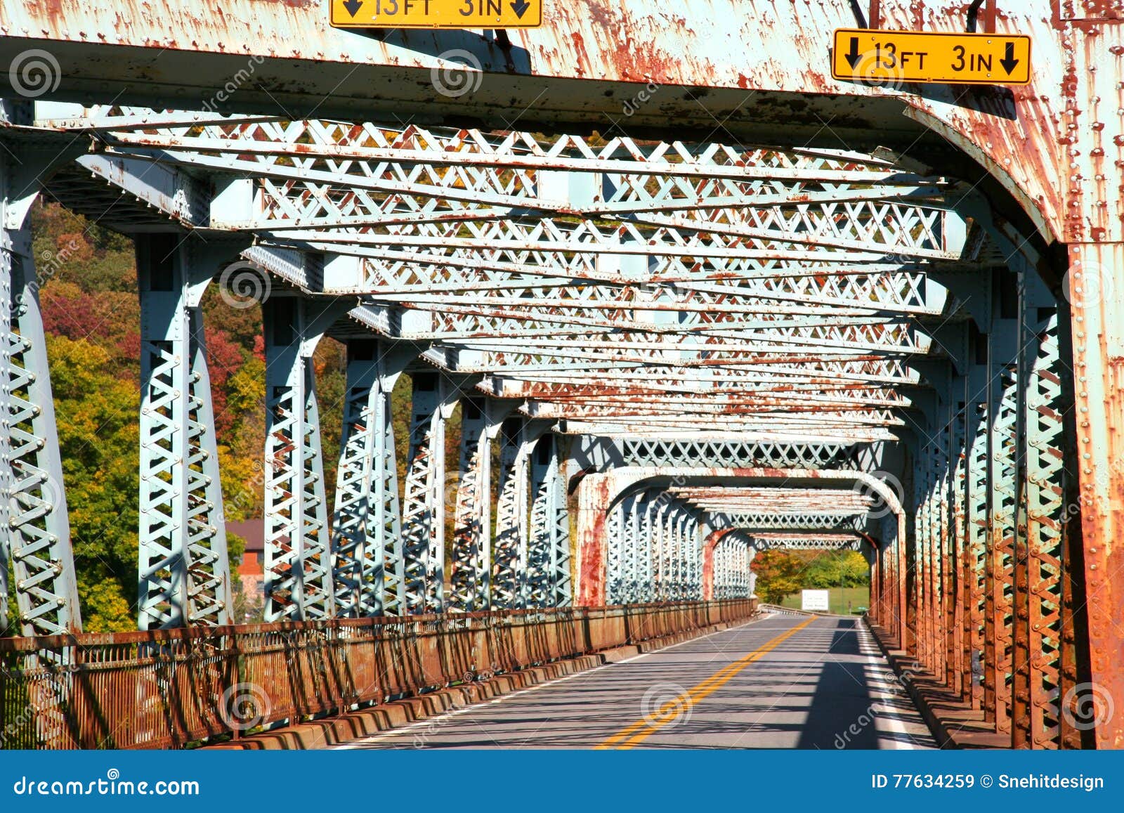Old metal bridge stock image. Image of concrete, roadway - 77634259