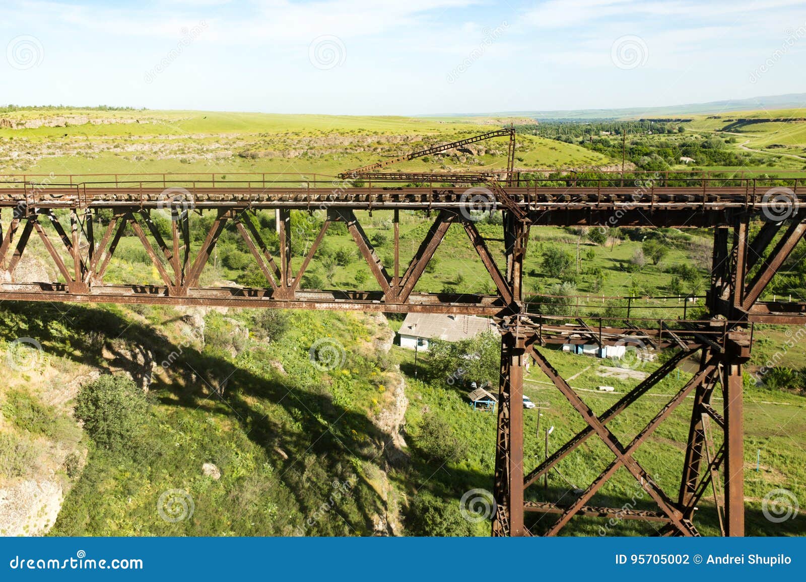 Old Metal Bridge with a Railway Stock Photo - Image of bridge, line ...