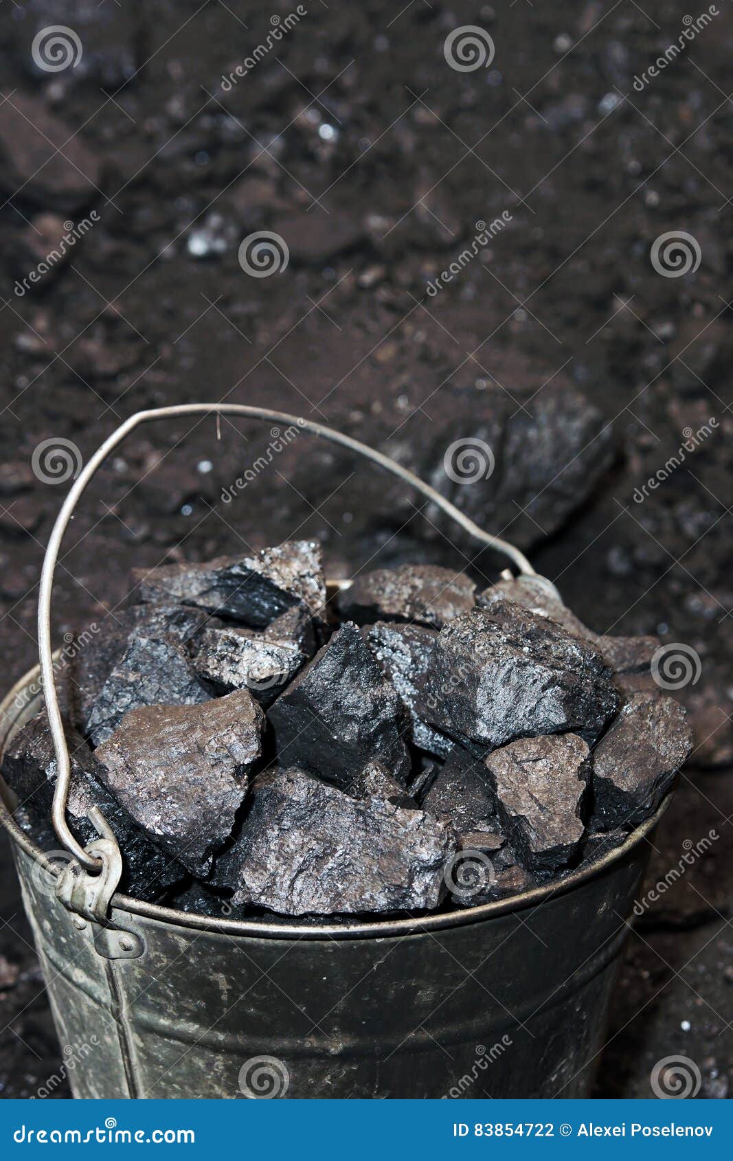 Old Metal Bucket Full of Pieces of Coal Stock Photo - Image of fuel ...
