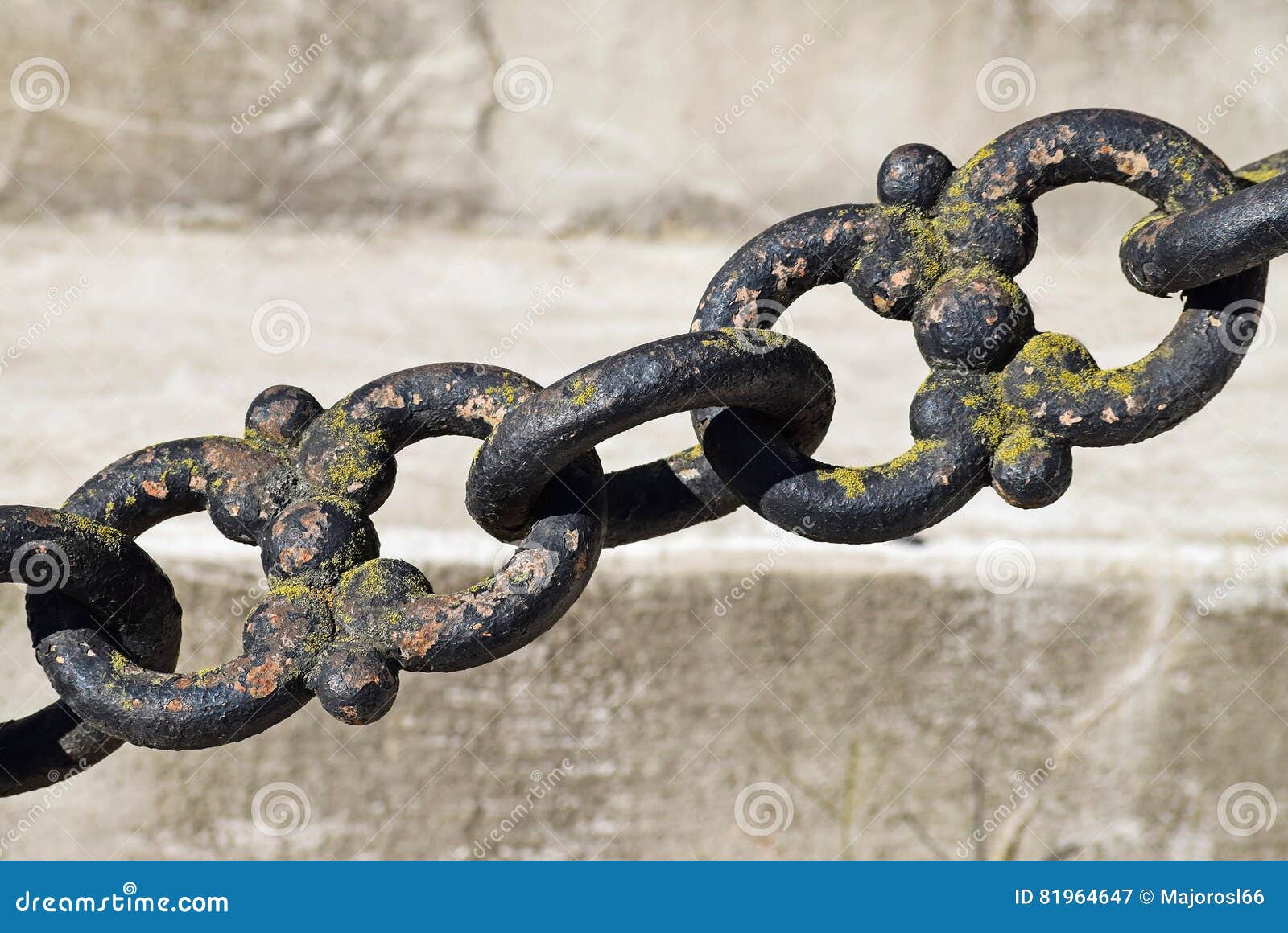 Old metal chain stock image. Image of wall, black, rusty - 81964647
