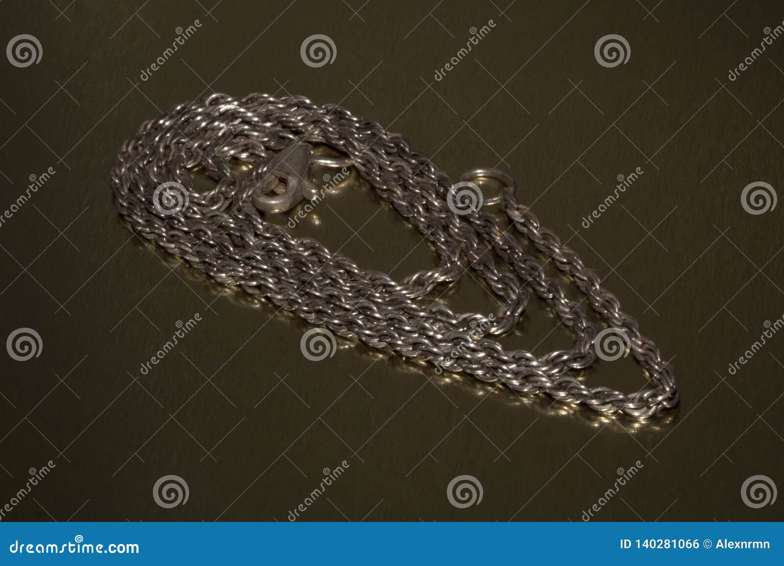 Old Metal Chain on a Metal Surface. Stock Photo - Image of elegant ...