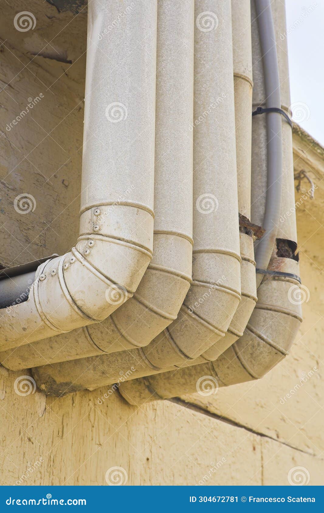 Old Metal Chimney with Painted Pipe with Curved Modules Stock Image ...