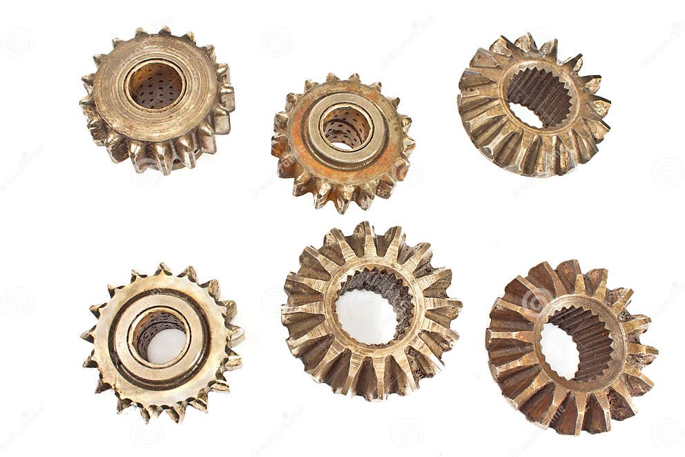 Old metal cogs isolated stock image. Image of precision - 87273791