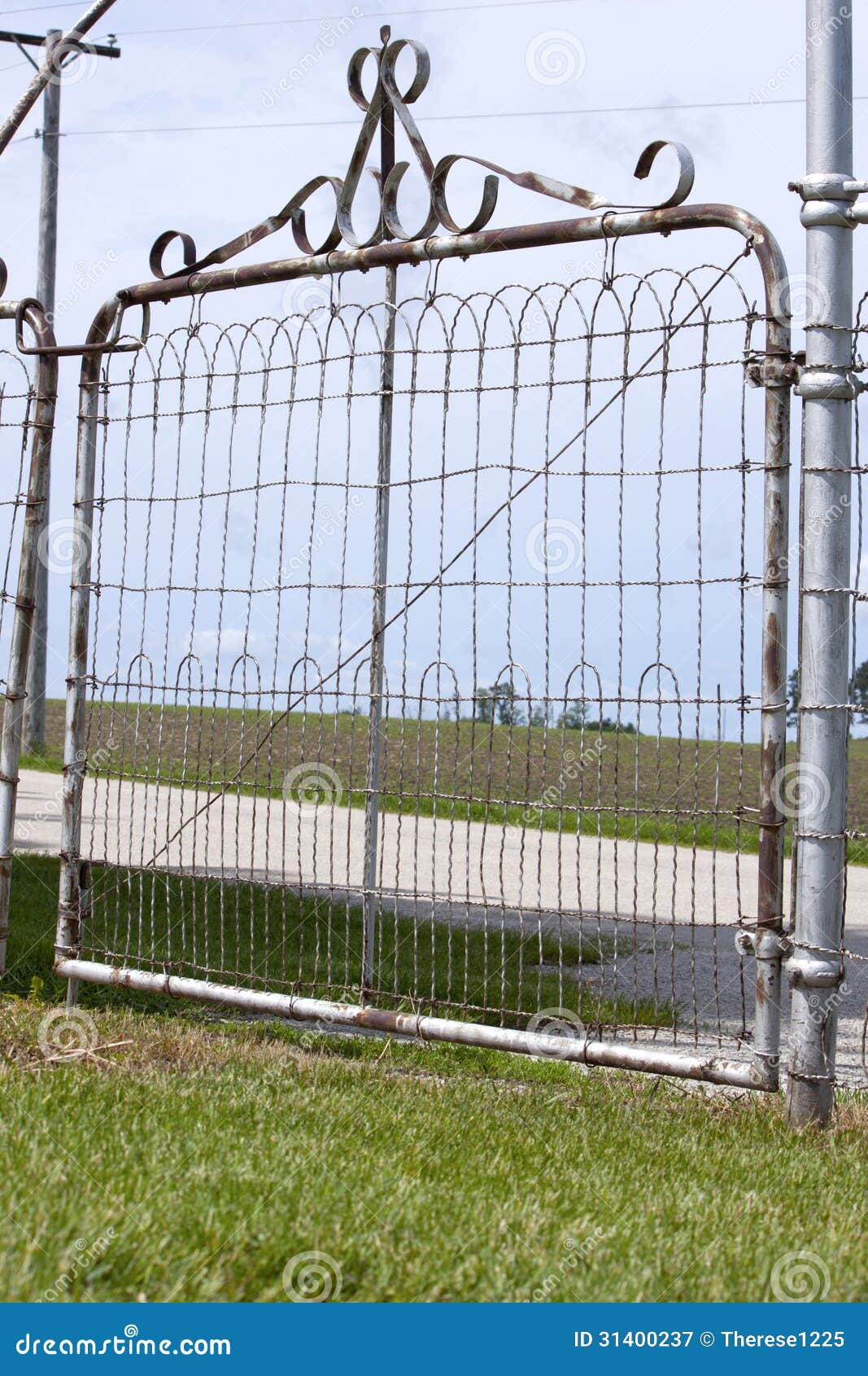 Old Metal Country Gate stock image. Image of summer, fence - 31400237
