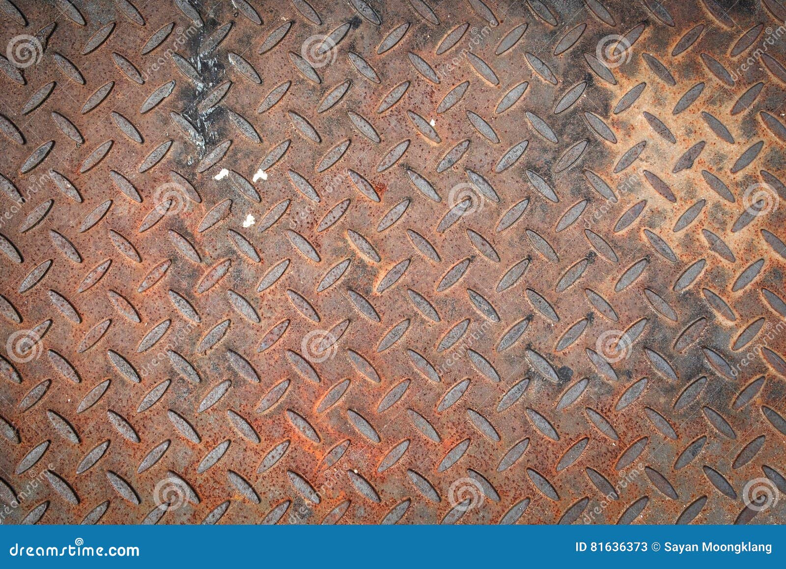Old metal diamond plate. stock image. Image of rusty - 81636373