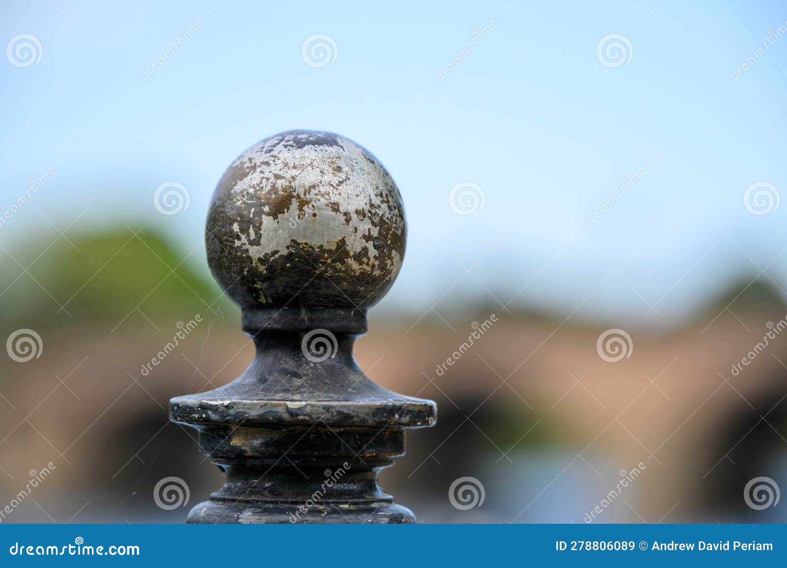 Old Metal Fence Post Abstract Stock Image - Image of blue, temple ...