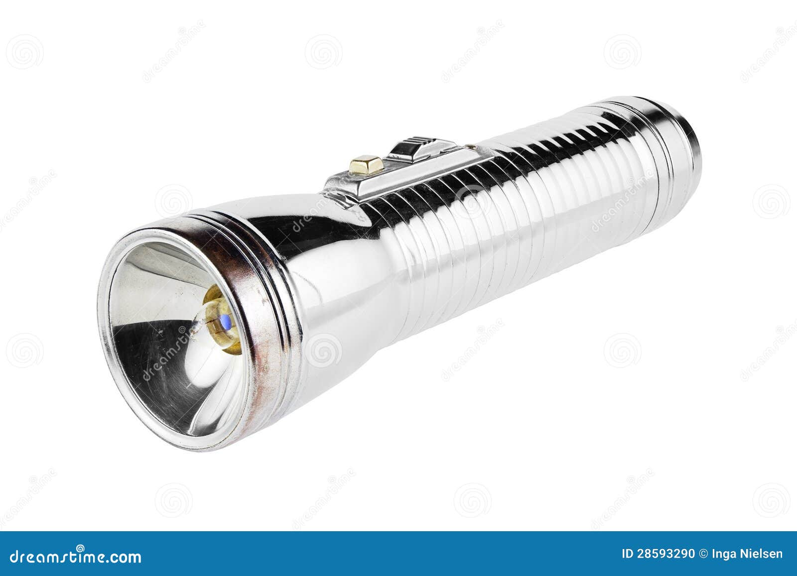 Old metal flashlight stock photo. Image of lamp, lighting - 28593290
