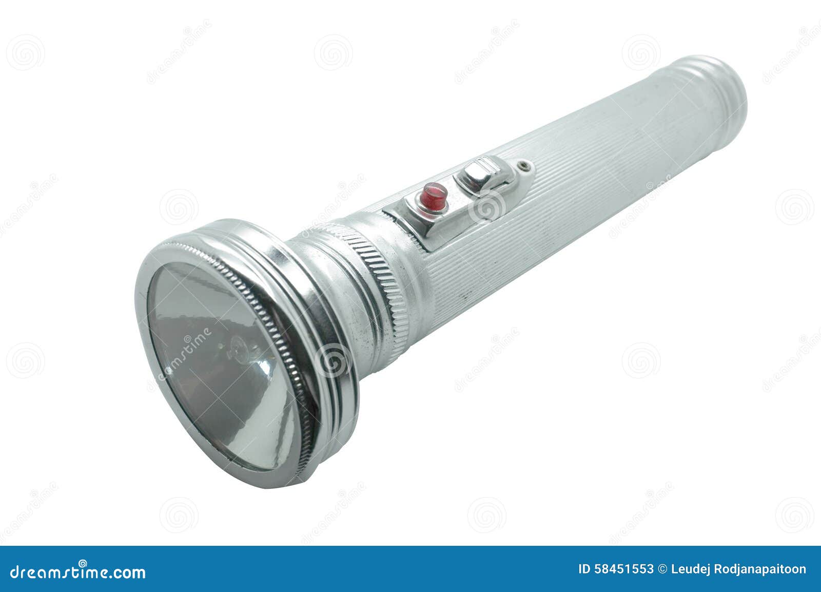 Old Metal Flashlight, Silver Torch Stock Image - Image of iron ...