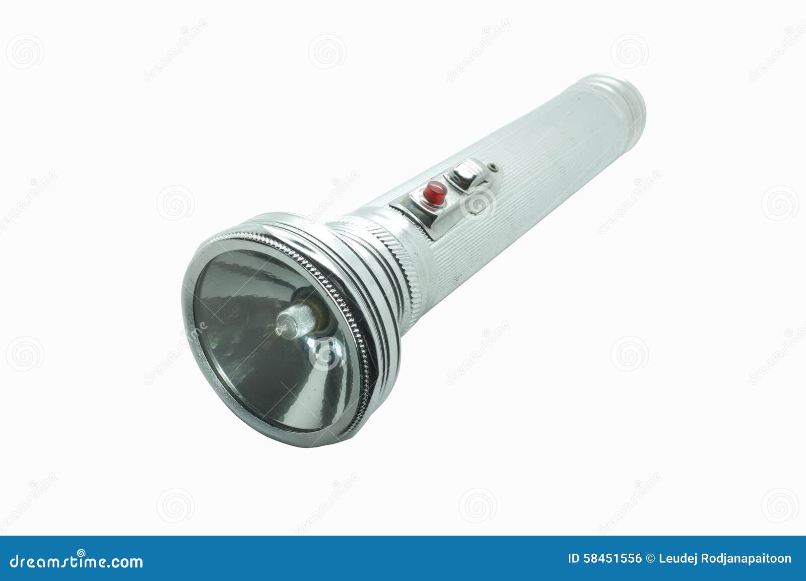 Old Metal Flashlight, Silver Torch Stock Photo - Image of design, hand ...