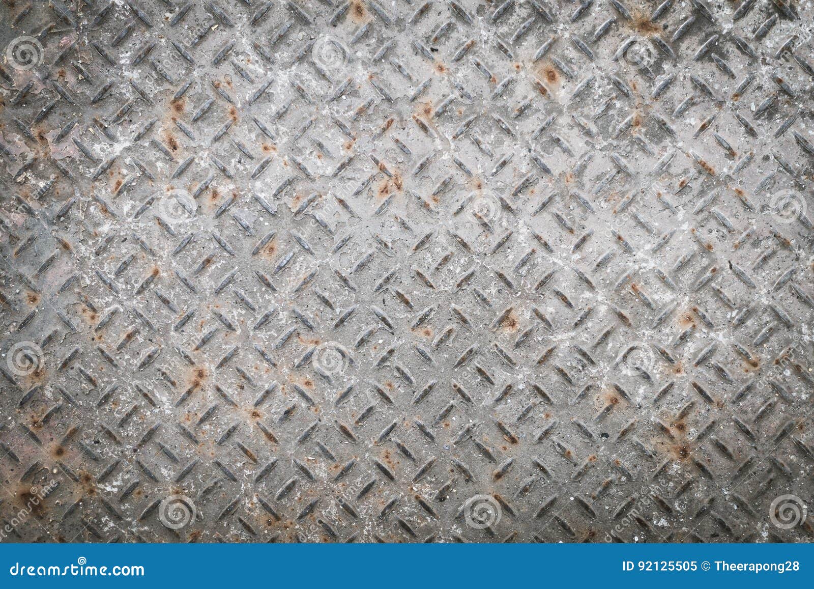 Old Metal Floor Plate with Diamond Pattern and Rusty Background Stock ...