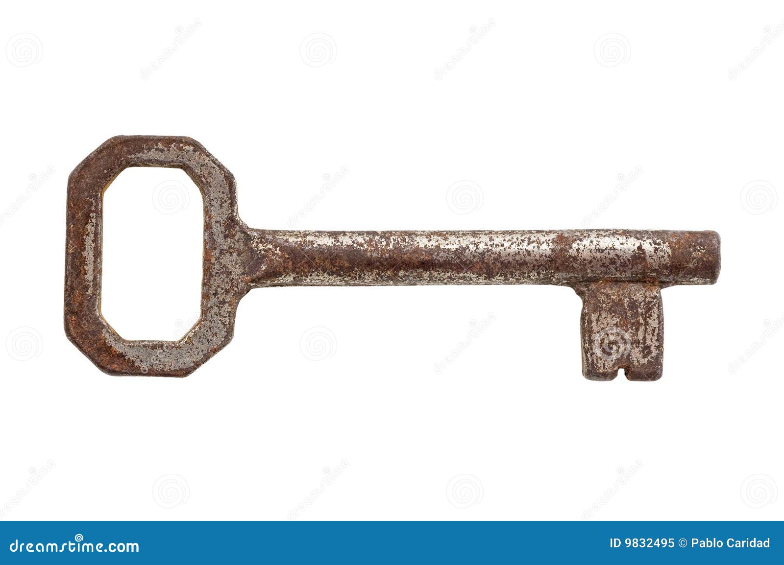 Old metal key isolated. stock image. Image of rusty, aged - 9832495