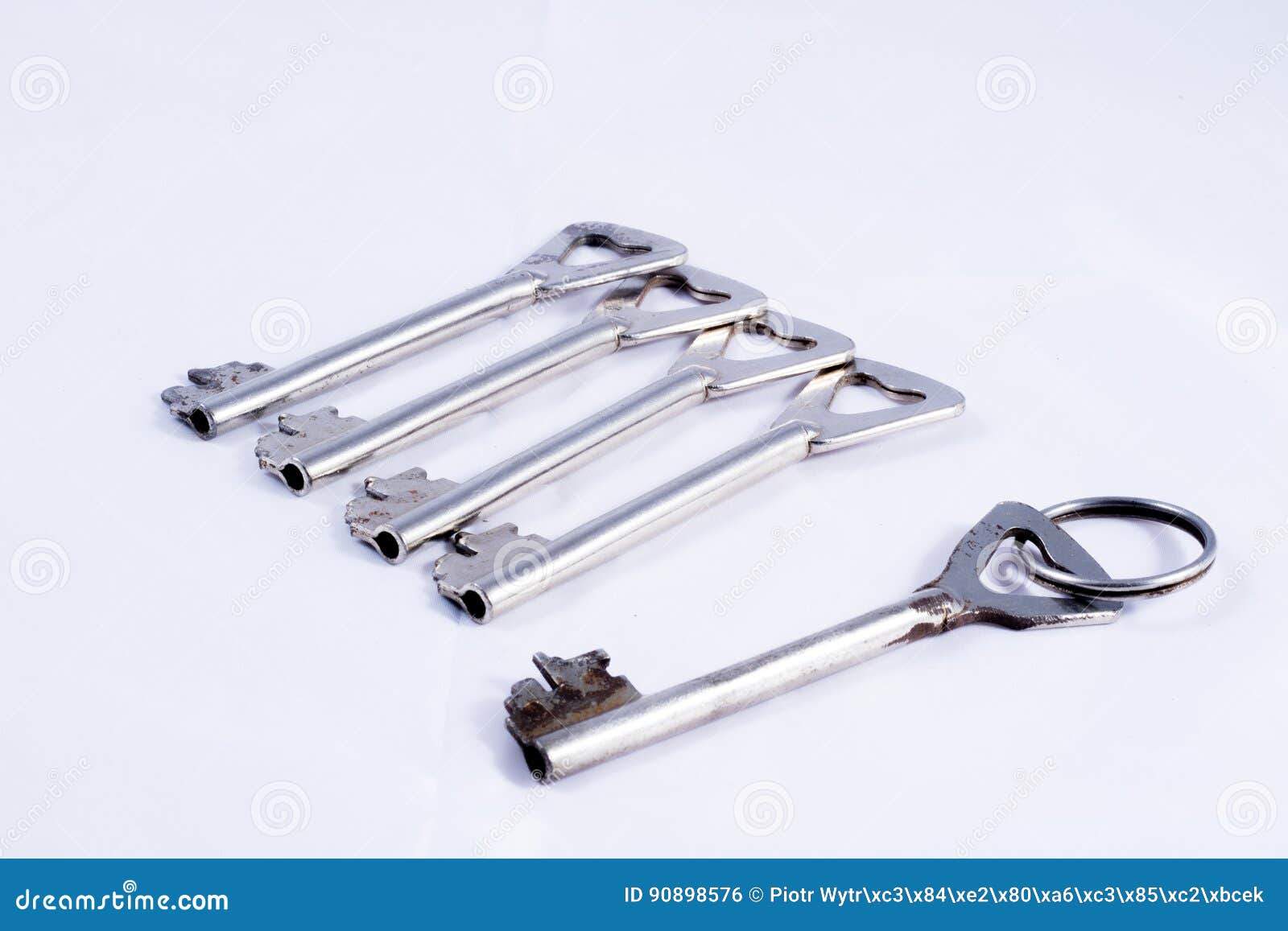 Old Metal Keys on a White Background Stock Photo - Image of path, black ...