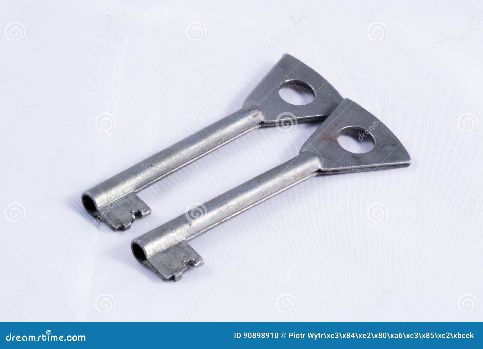 Old Metal Keys on a White Background Stock Photo - Image of secure ...