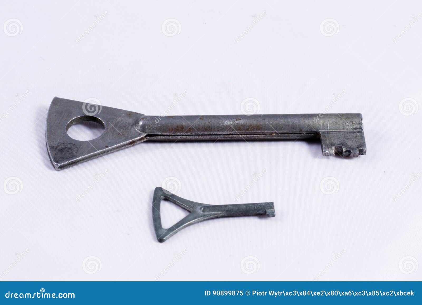 Old Metal Keys on a White Background Stock Image - Image of access ...
