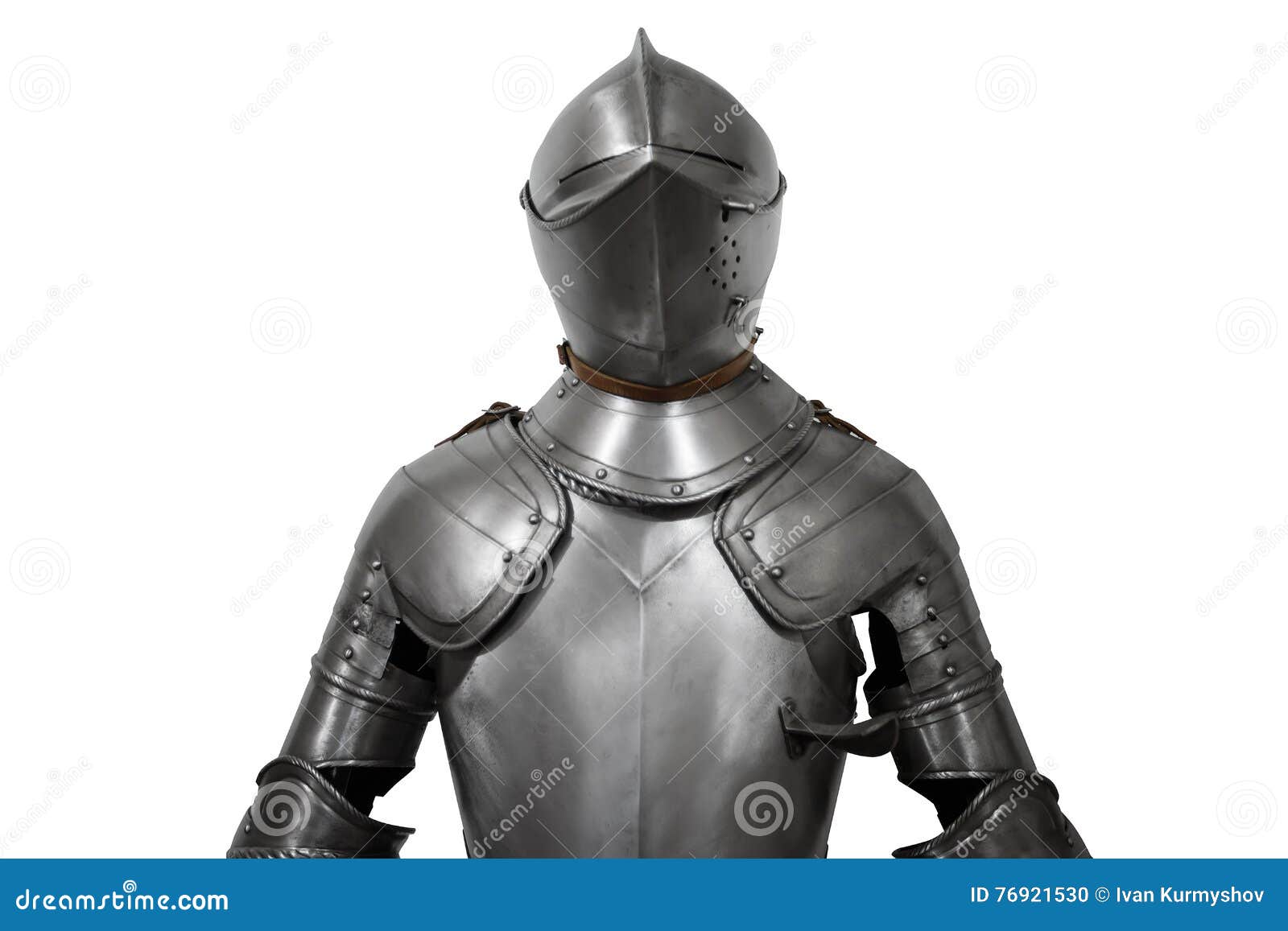 Old Metal Knight Armour on White Background Stock Photo - Image of suit ...