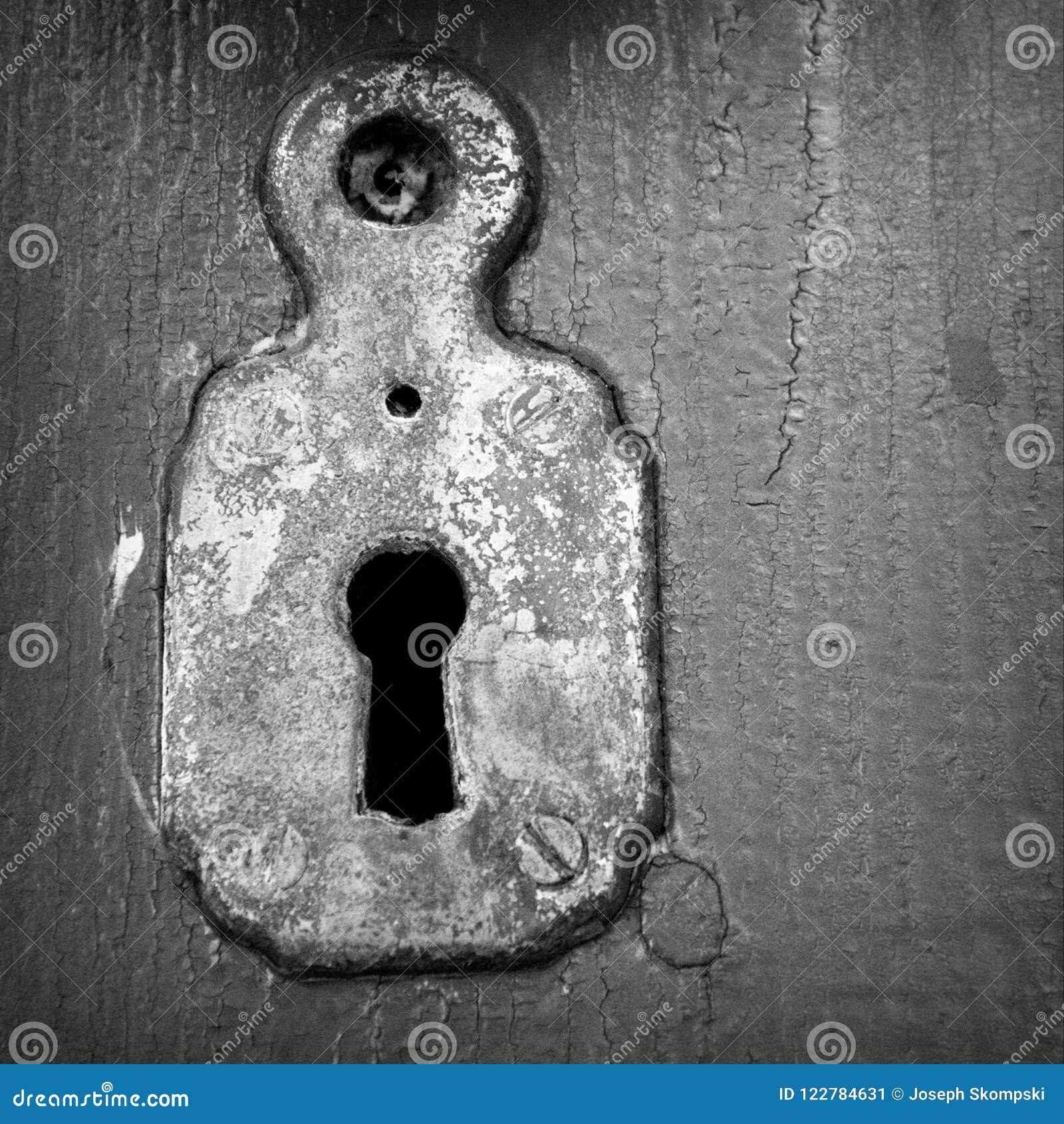 Old Metal Lock Black & White Stock Image - Image of background, vintage ...