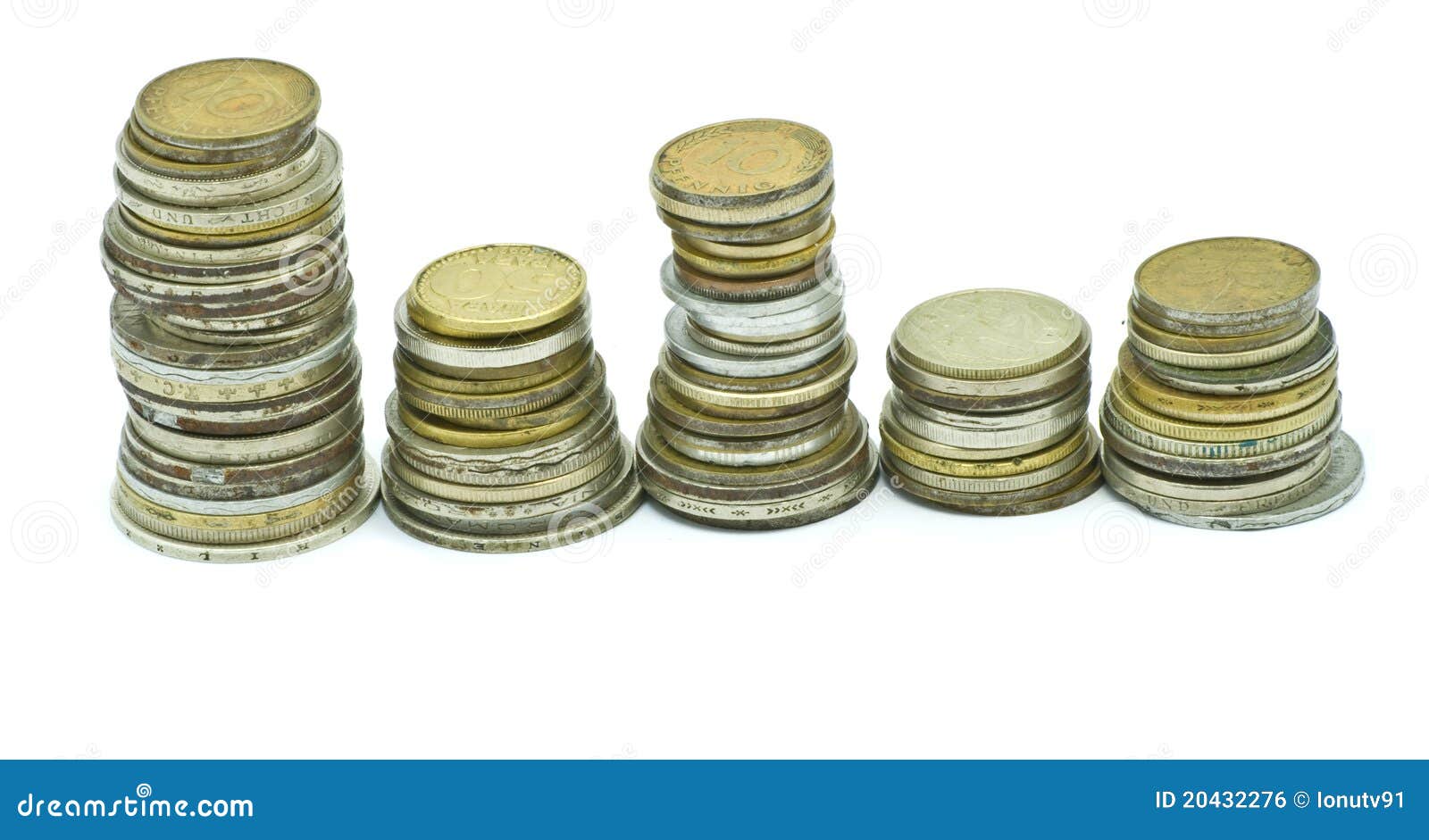 Old metal money stock photo. Image of objects, white - 20432276