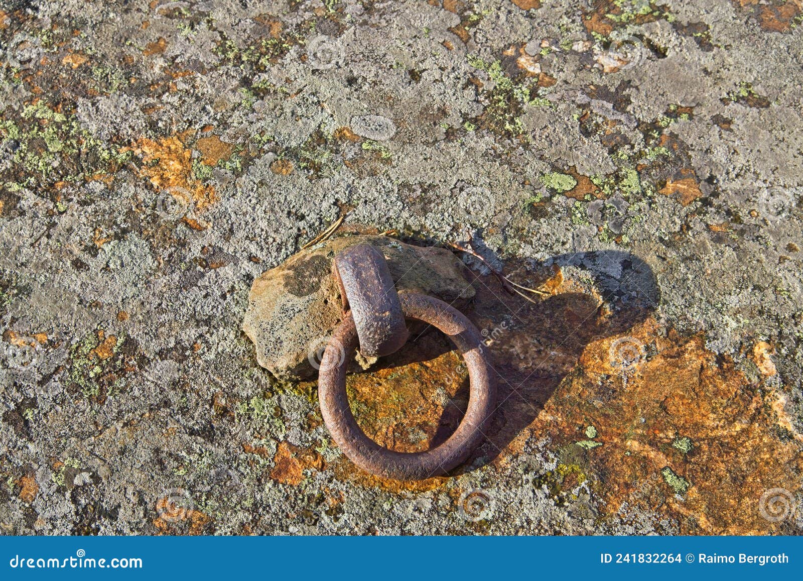 Old Metal Mooring Ring Rusted on Stone. Stock Photo - Image of detail ...