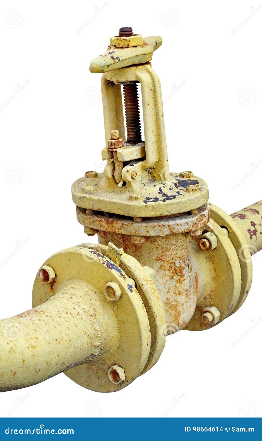 Old metal pipe with valve stock photo. Image of piping - 98664614