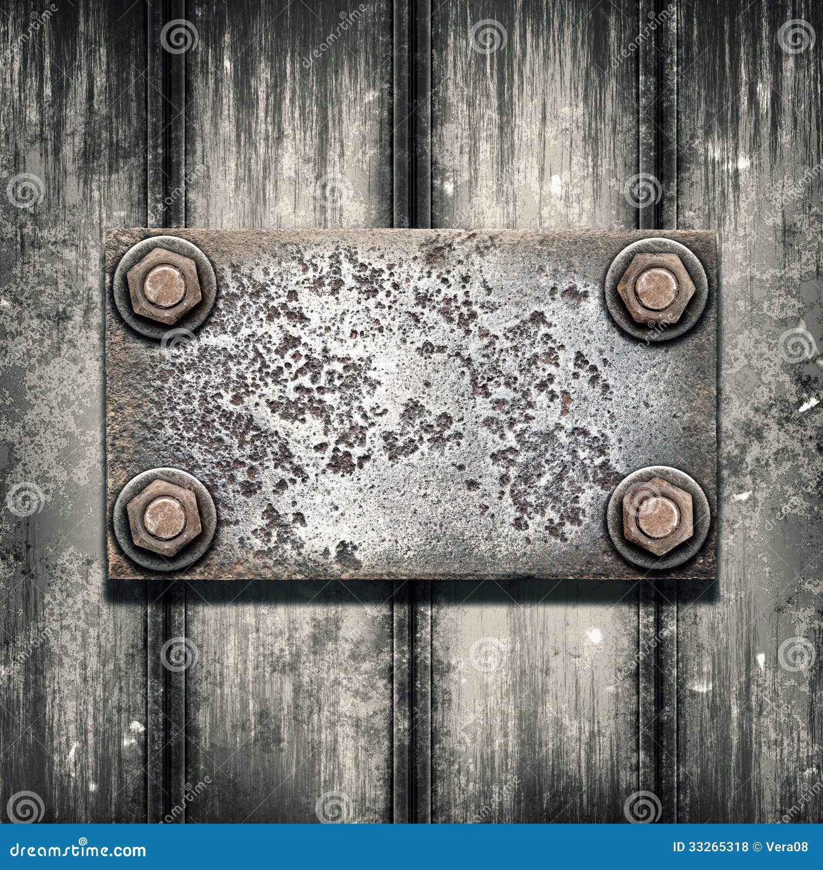 Old Metal Plate on Metallic Wall Stock Photo - Image of pattern ...