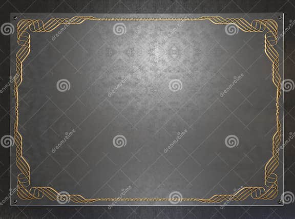 Old Metal Plate with Vintage Pattern Stock Illustration - Illustration ...